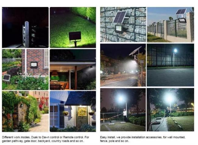 리모콘 리튬 배터리와 옥외등 태양 엘이디 투광등