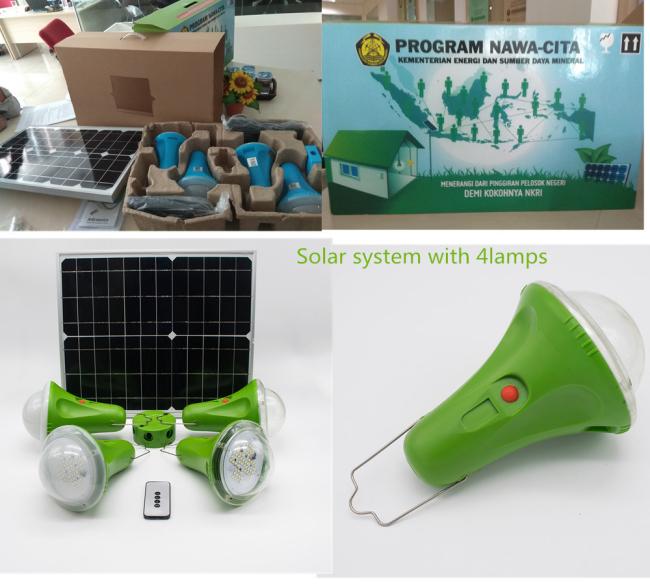 Solar Power Energy System 475lum Solar Rechargeable Lamp with 6 Holes Hub