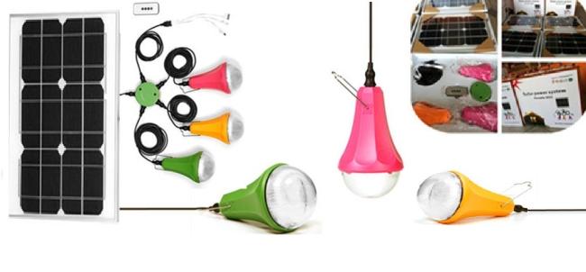 Solar Power Energy System 475lum Solar Rechargeable Lamp with 6 Holes Hub