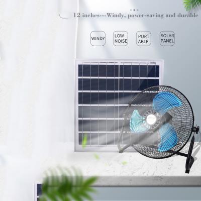 China Lâmpada Desktop recarregável portátil do diodo emissor de luz do fã 12H da célula solar da C.C. solar à venda