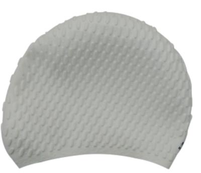Cina Cappelli bianchi di nuoto del cappuccio della testa di nuoto del silicone dell'OEM per capelli lunghi in vendita