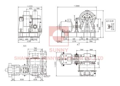 China 8 Pole Elevator Geared Traction Machine With VVVF Control For Lift Part for sale