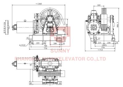 Cina Macchina della trazione dell'elevatore di DC110V 1.5A VVVF/peso 580kg del sistema di trazione in vendita