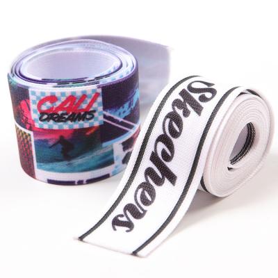 Cina Sublimation Logo Custom Elastic Band Ribbon Tapes Use For Garment Pants Shoes Bags in vendita
