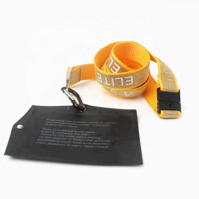 China Promotional Breakaway Woven Customized Silkscreen Printed Logo Neck Glitter Lanyards with ID Card en venta