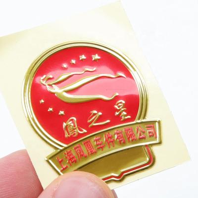 Cina Custom 3d Embossed Brand logo Metal Split Labels Metallic Soft Glue Stickers for Bikes in vendita