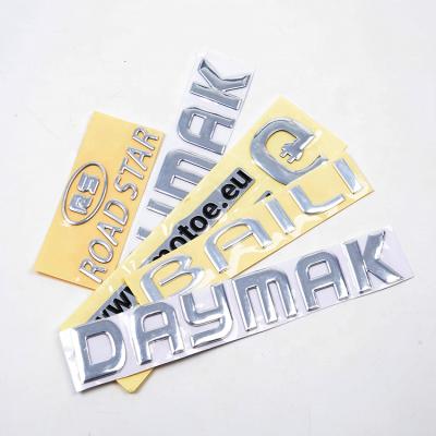 Cina Metal Split Labels Manufacture Custom 3d Embossed Metallic Self-Adhesive Stickers Logo for Car in vendita