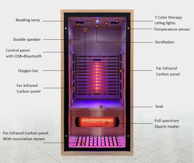 Cina Wood Color Digital Infrared Sauna With Transparent Tempered Glass in vendita