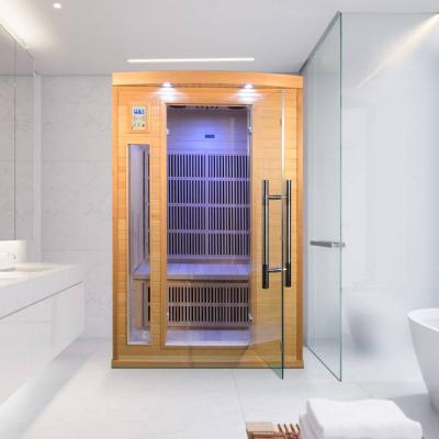 Cina Family Indoor Solid Wood Carbon Panel Heater Far Infrared Sauna Room For 2 Person in vendita