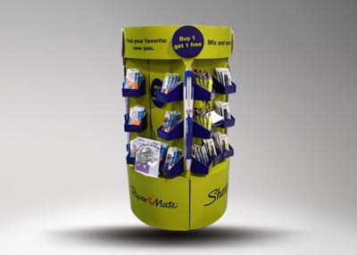 China El soporte de exhibición verde de los efectos de escritorio de la cartulina diseñó para la promoción con la laminación brillante en venta