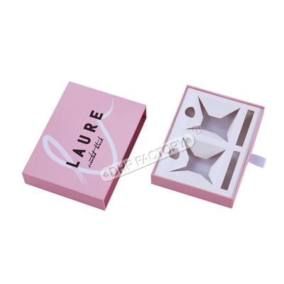 China Premium High Quality Pink Comestic Drawer Box Coated Paper Insert For Gift Box for sale