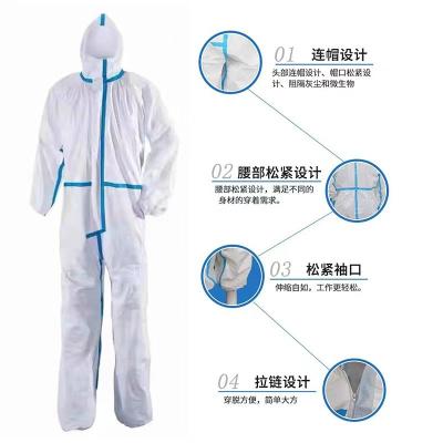 China Het stofdichte Beschikbare Beschermende Kostuums Anti Bevuilen voor Industrieel Te koop