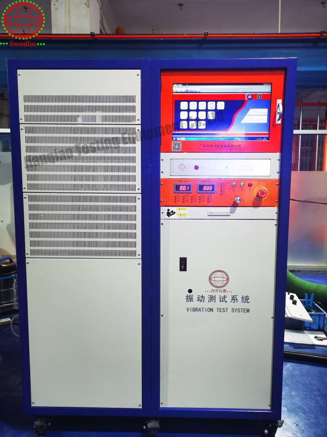 Close-up of vibration test equipment