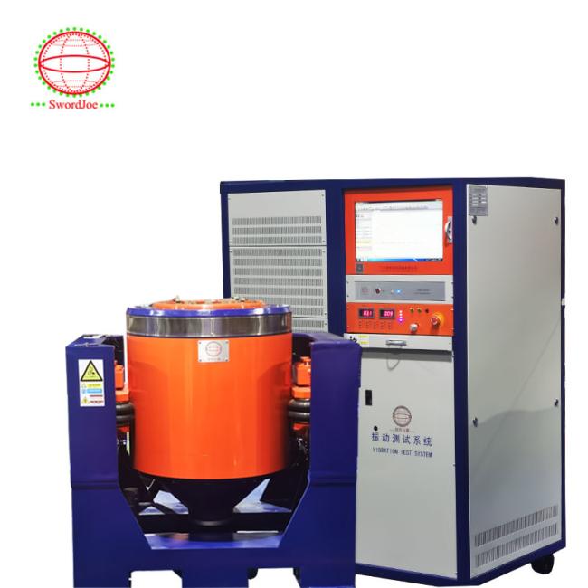 Vibration test machine in operation