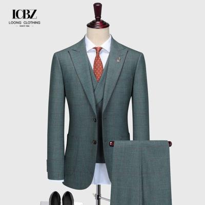 Cina Pelle scura con petto singolo, doppia fessura, due bottoni, 8 cm, rivestimento da tre pezzi, completo da uomo d'affari. in vendita