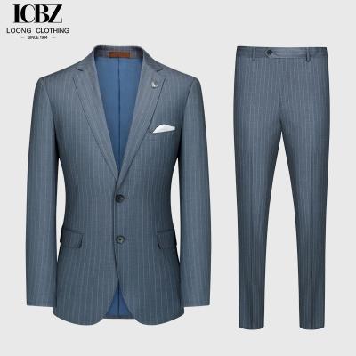 Cina Abbigliamento da lavoro da 2 pezzi per uomo Verticale a strisce con guinzaglio, rivestimento a una sola spalla, due bottoni in vendita