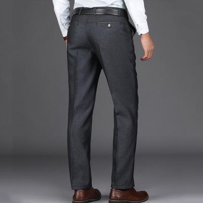 Cina Pantaloni da uomo a fascia media khaki in 100% lino e stile ufficio britannico in vendita