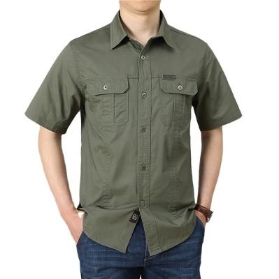 China Recreação ao ar livre Camisa de vestido de manga curta para homens Resistente a rugas e confortável à venda