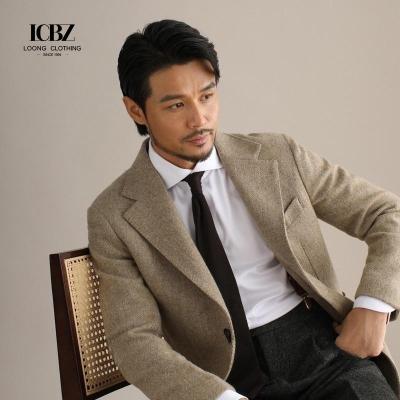 Cina Buttone mosca tessuto di lana spessore abito da uomo giacca per inverno Business Daily Blazer in vendita