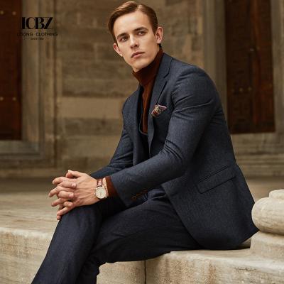 Cina 2 pezzi blazer vest pantaloni set per gli uomini Slim Fit abito da sposa abito da lavoro formale in vendita