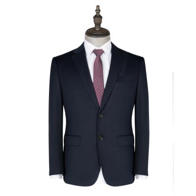 Cina Abito da lavoro da uomo in lana blu con giacca e pantaloni a petto singolo in vendita