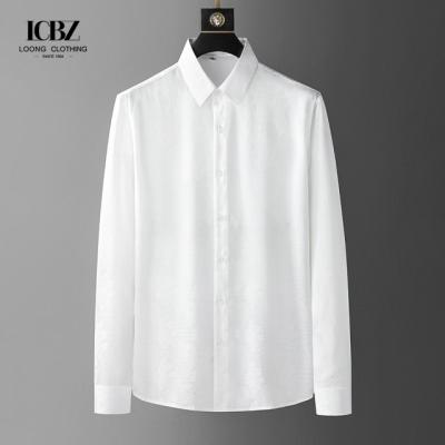 Cina Maglietta nera grande taglia manica lunga in cotone stampata per uomini camicie casual slim fit in vendita