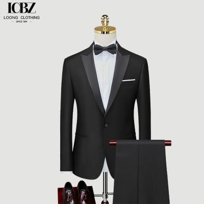 Cina Abiti da 3 pezzi per adulti Presentazione Ospite Abito da uomo Smoking Sposo Abito da sposa in vendita