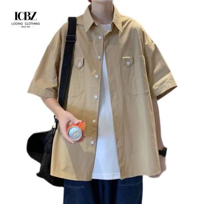 Cina Manica corta Poplin Darts Camicie abito di cotone maschile per abbigliamento casual Disegno personalizzato in vendita