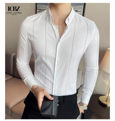Cina Nonwoven Office Full Sleeve Slim Fit Classic Men Shirt con stile casual 100% cotone in vendita