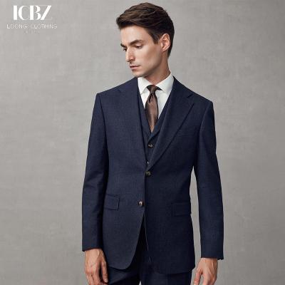 Cina Abito da uomo in lana blu scuro/seta per matrimoni di lusso in vendita