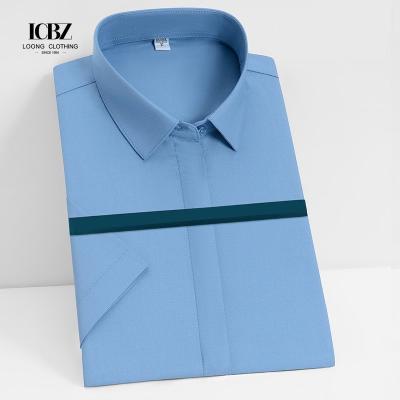 中国 プリント 男性 クラシック シルク バンブー 繊維 ドレス シャツ 鉄のない オフィス シャツ 快適 スタンダードフィット 販売のため