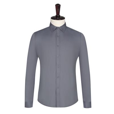 Cina Materiale traspirante Camicia da uomo in grigio con maniche lunghe e abbigliamento snello in vendita
