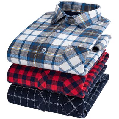 Cina Viscose/poliestere/spandese di velluto spessito Camicia a quadri per ufficio maschile in vendita