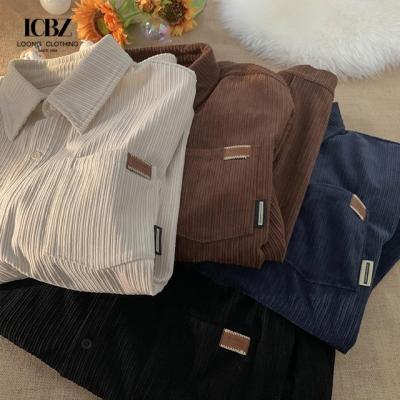Cina Maglietta maschile in corduroy, cappotto, colletto, single-breasted, chiusura, vintage americano in vendita
