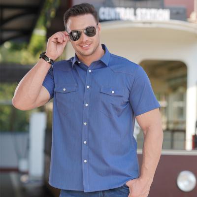 Cina 2022 Fashion Summer Short Sleeves Camicie maschili Plus Size con metodo di tessitura non tessuta in vendita