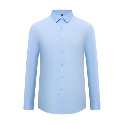 Cina 2023 Camicia da uomo a maniche lunghe Abbigliamento da lavoro non stirante con colore elastico e solido in vendita