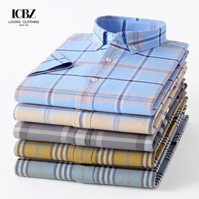 Cina Camicia a piastre casual 100% cotone Oxford cotone antirughe camicie da uomo sottili traspiranti in vendita