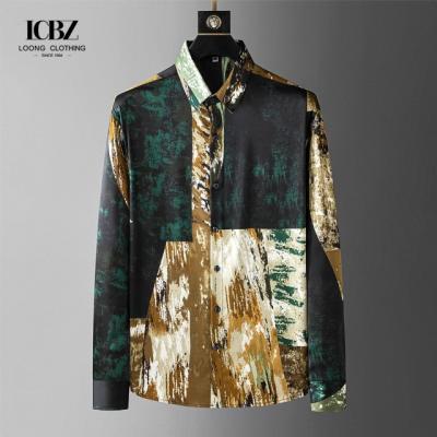 Cina Nonwoven Autunno Casual Custom Coreano Stampato Manica Lunga Plus Size Maglietta di cotone Stampata Per Uomini quantità 1000 in vendita