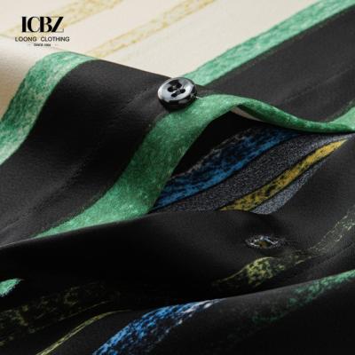Cina Collare cinese di colore solido Camicie maschile in cotone per abiti eleganti e casual in vendita