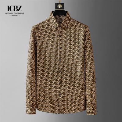 Cina Full Sleeve Mens Designer Fashion Casual Long Sleeve Shirt Stampa di tessuto per adulti in vendita