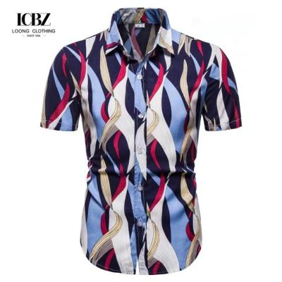 Cina Camicia da spiaggia da uomo Aloha Hawaiian Summer Wear Casual Digital Print Button Up Short Sleeve in vendita