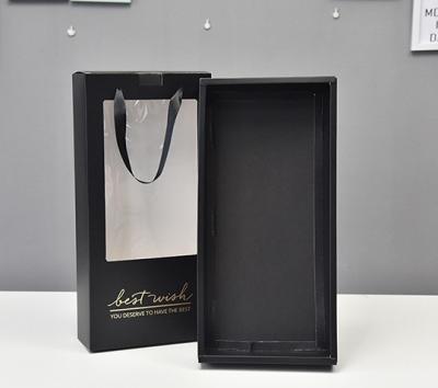 중국 사용자 지정 금 스탬핑 로고 꽃 디스플레이 선물 상자 PVC 창문과 리본 손잡이 판매용