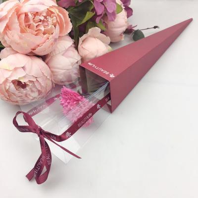 중국 투명한 창문과 함께 재활용 할 수있는 사용자 지정 추수감사절 모양 꽃 선물 상자 판매용