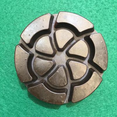 Cina Copper Resin Bond Transitional Diamond Polishing Pads with velcro backing for hand-held grinder in vendita