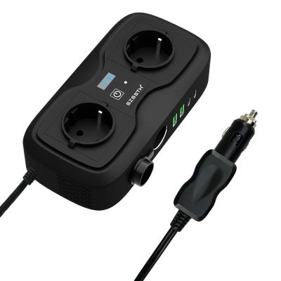 China 200W Universal Car Power Inverter with Digital Display | 12V to 110V / 220V AC Outlet & USB Adapter for sale