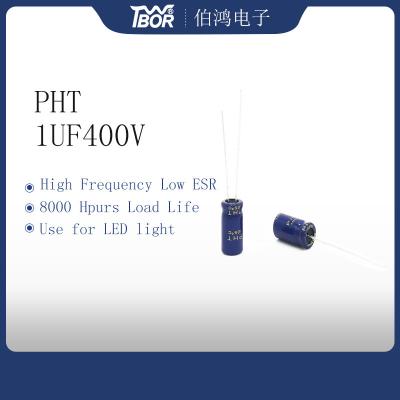 China Lage ESR het Aluminium Elektrolytische Condensator 8x10mm van 1UF 400V Radiaal Lood Te koop