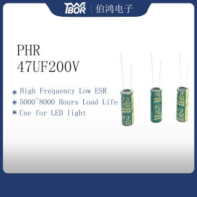 China Hoge Capaciteitsphr 47uf 200v Condensator 13x16mm voor LEIDEN Licht Te koop