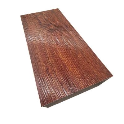 China 5.8-6.0M Length 3D Wood Grain Aluminium Extrusion Profiles for Windows Doors Pergola Floor for sale