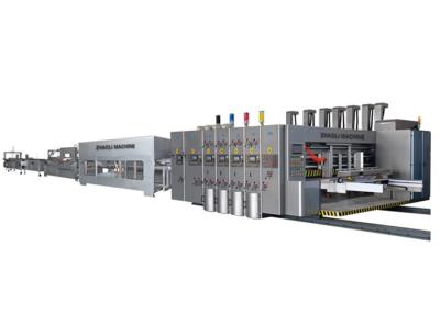 Cina Il cartone Slotter di Flexo dell'inchiostro dell'acqua muore taglierina con Gluer e le reggette in linea in vendita