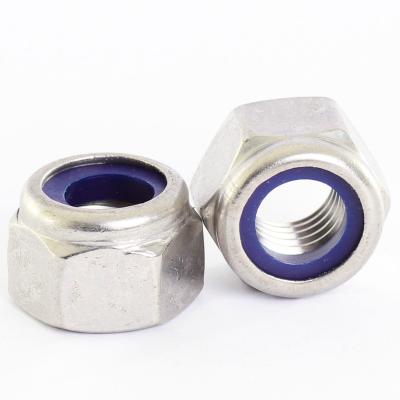 중국 M8 M10 스테인리스 스틸 금속 나일론 잠금 견과류 SS304 SS316 A2-70 A4 슬라이버 색상 판매용
